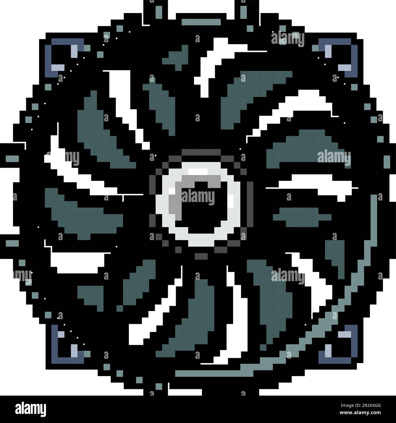 motherboard cooling fan pc game pixel art vector illustration Stock ...