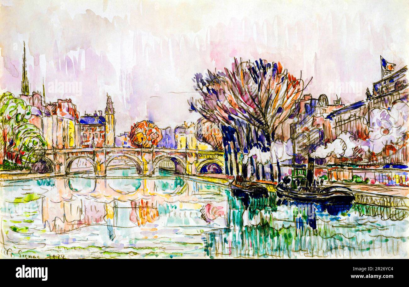 The Pont Neuf, Paris painting in high resolution by Paul Signac ...