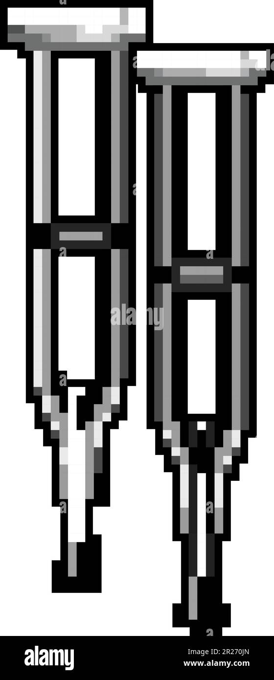 support crutch medical game pixel art vector illustration Stock Vector ...