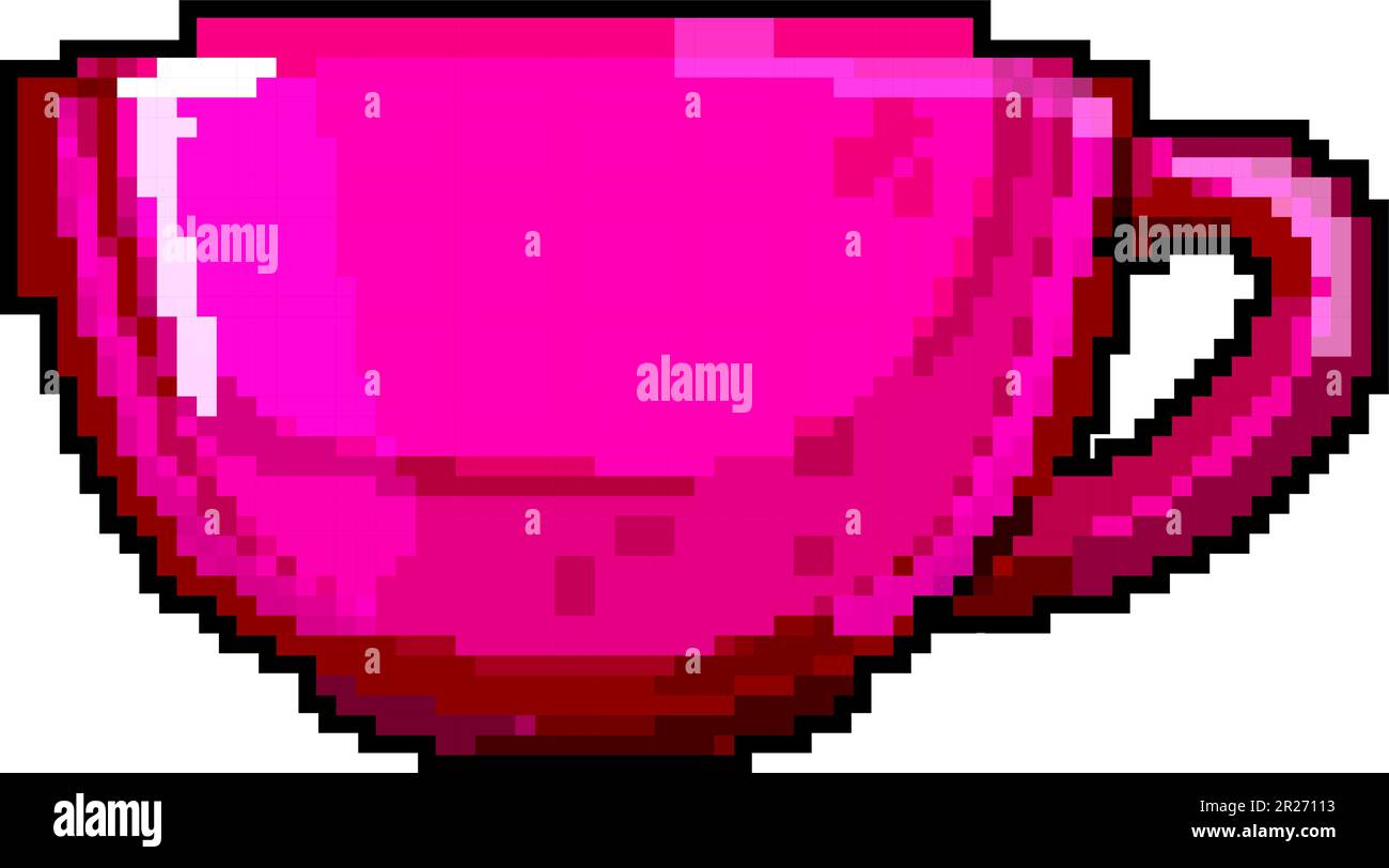 tea cup ceramic game pixel art vector illustration Stock Vector Image ...