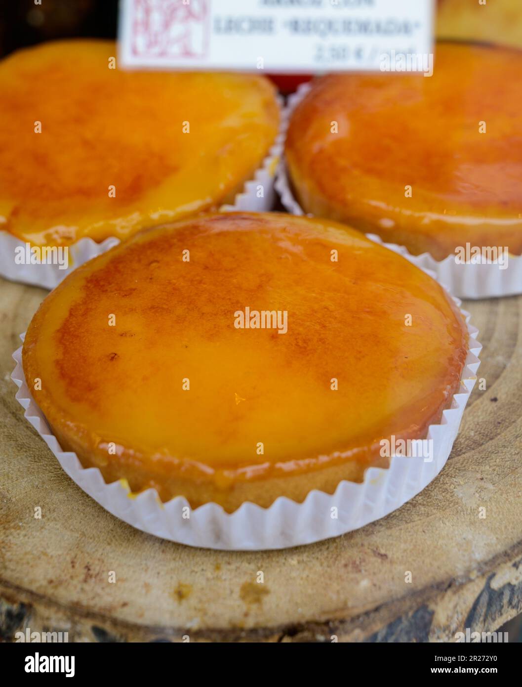 Fresh baked pastries and sweets on display in artisan Spanish ...