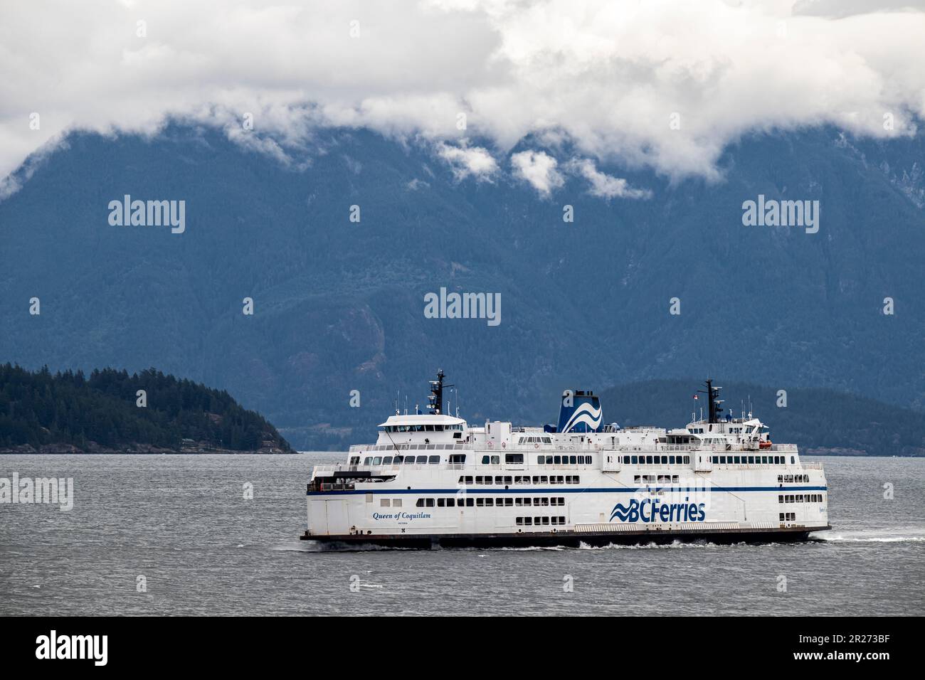 Georgia Strait from BC Ferry going from Langdale to Horseshoe Bay ...