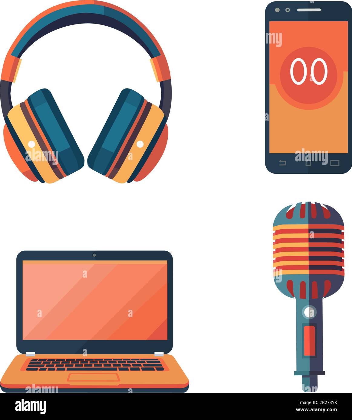 Set of devices in flat technique vector illustration Stock Vector Image ...