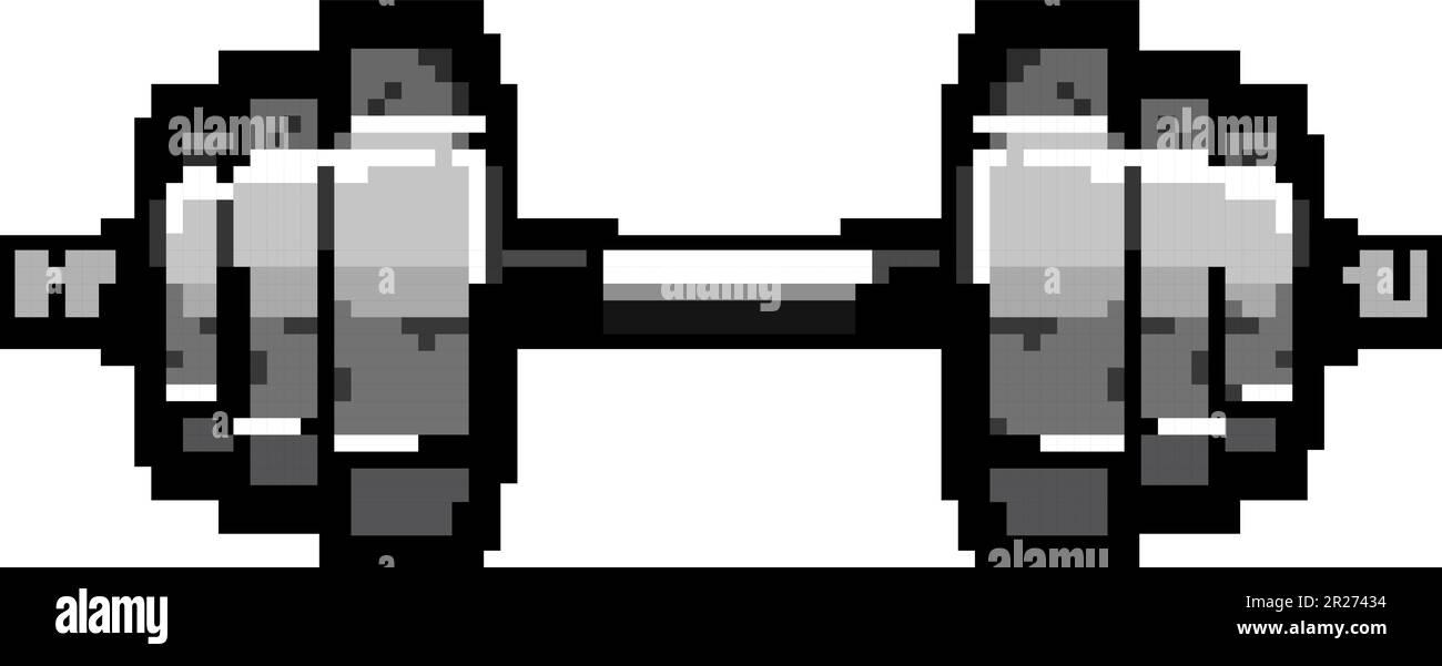 sport dumbbell game pixel art vector illustration Stock Vector Image ...