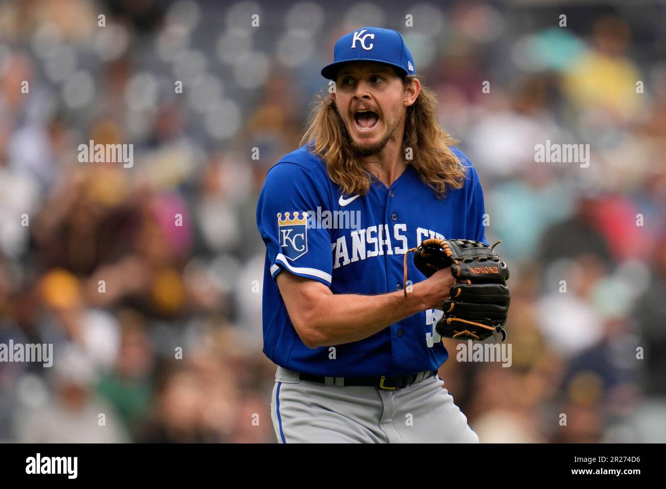 Kansas City Royals relief pitcher Scott Barlow celebrates after the ...