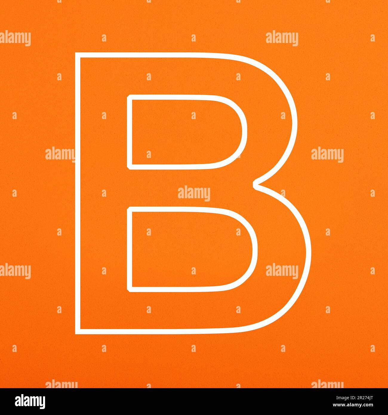 White letter B uppercase on orange foamy background Stock Photo - Alamy