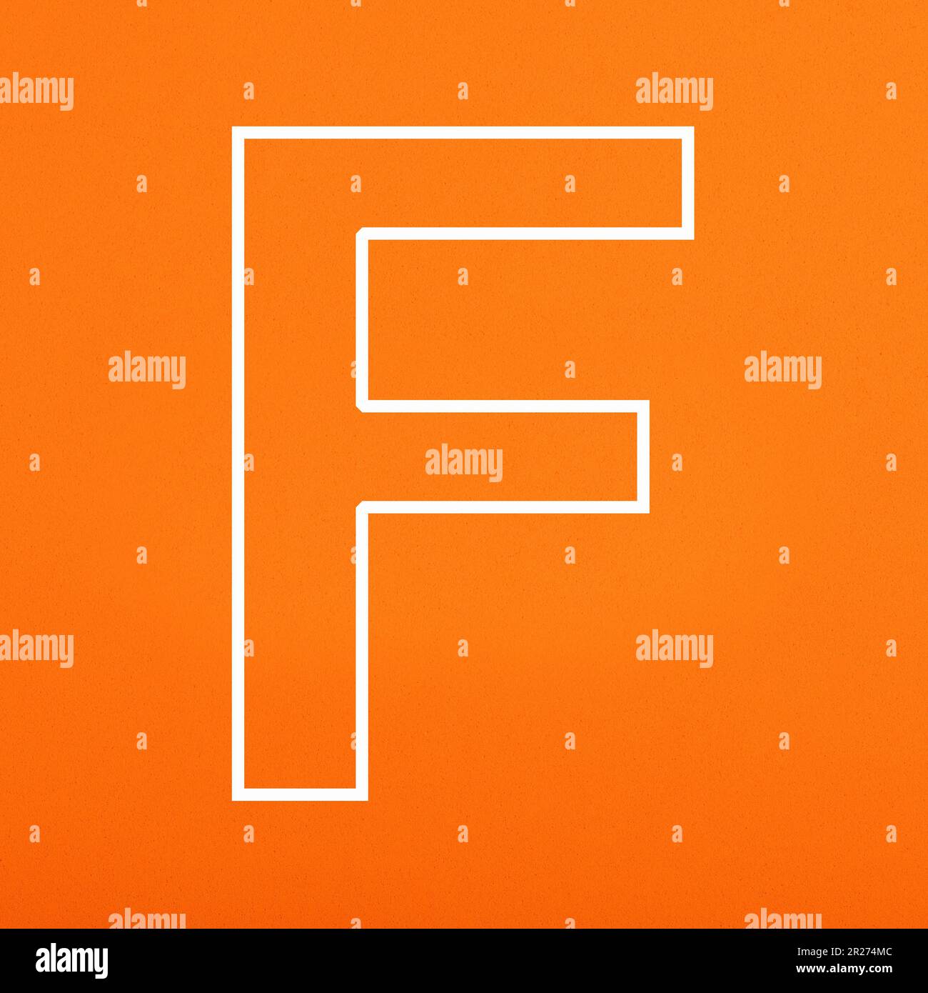 White letter F uppercase on orange foamy background Stock Photo - Alamy