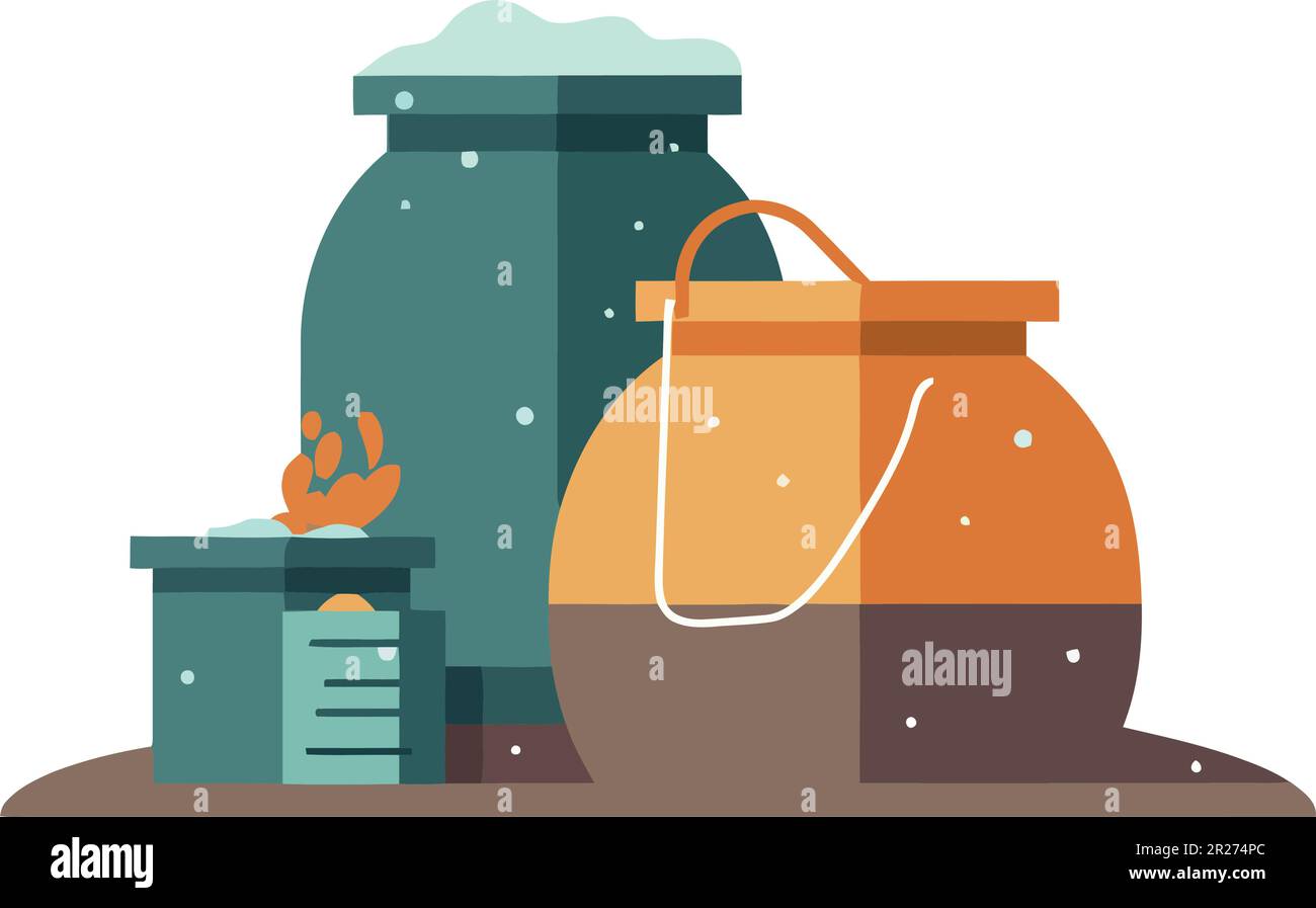 Buckets of milk Stock Vector Images - Alamy