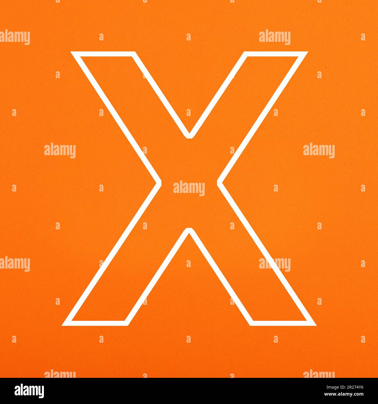 White letter X uppercase on orange foamy background Stock Photo - Alamy