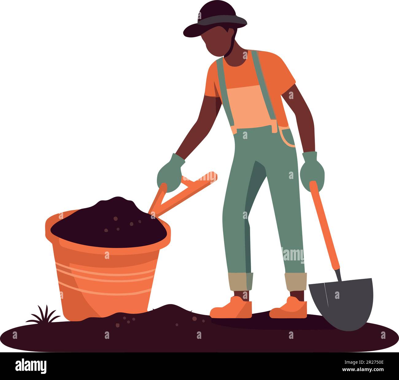 Men working outdoors over white Stock Vector Image & Art - Alamy