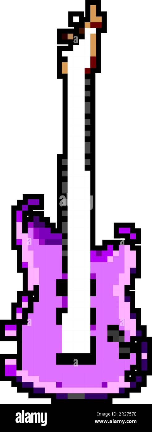 rock electric guitar game pixel art vector illustration Stock Vector ...