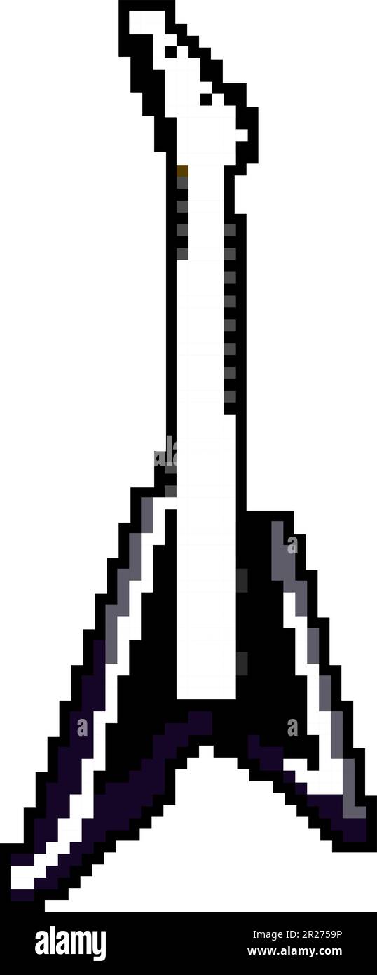 instrument electric guitar game pixel art vector illustration Stock ...