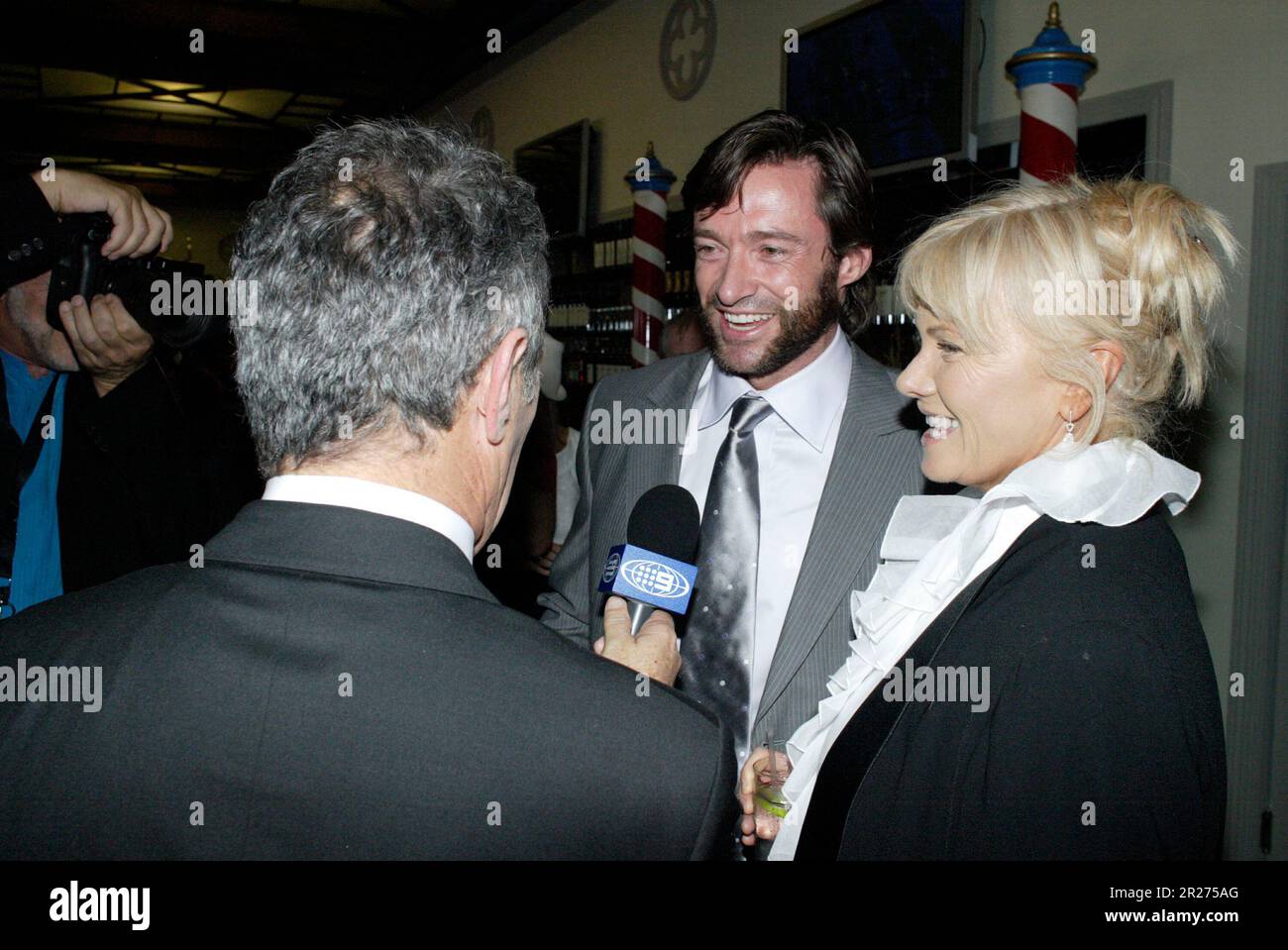Hugh Jackman and Deborra Lee Furness speak with Australian television ...