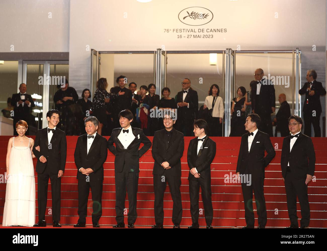 May 17, 2023, Cannes, Cote d'Azur, France: 'Kaibutsu' cast and crew including YUJI SAKAMOTO ...