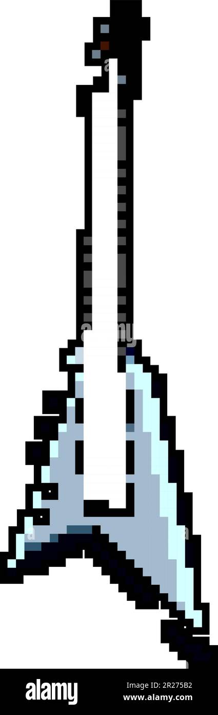concert electric guitar game pixel art vector illustration Stock Vector ...