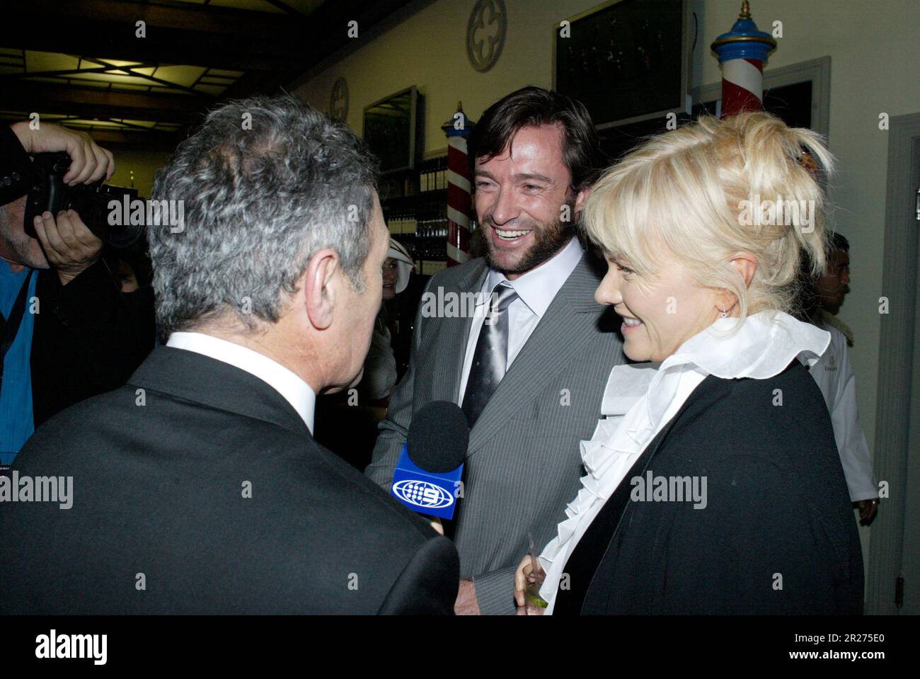 Hugh Jackman and Deborra Lee Furness speak with Australian television ...