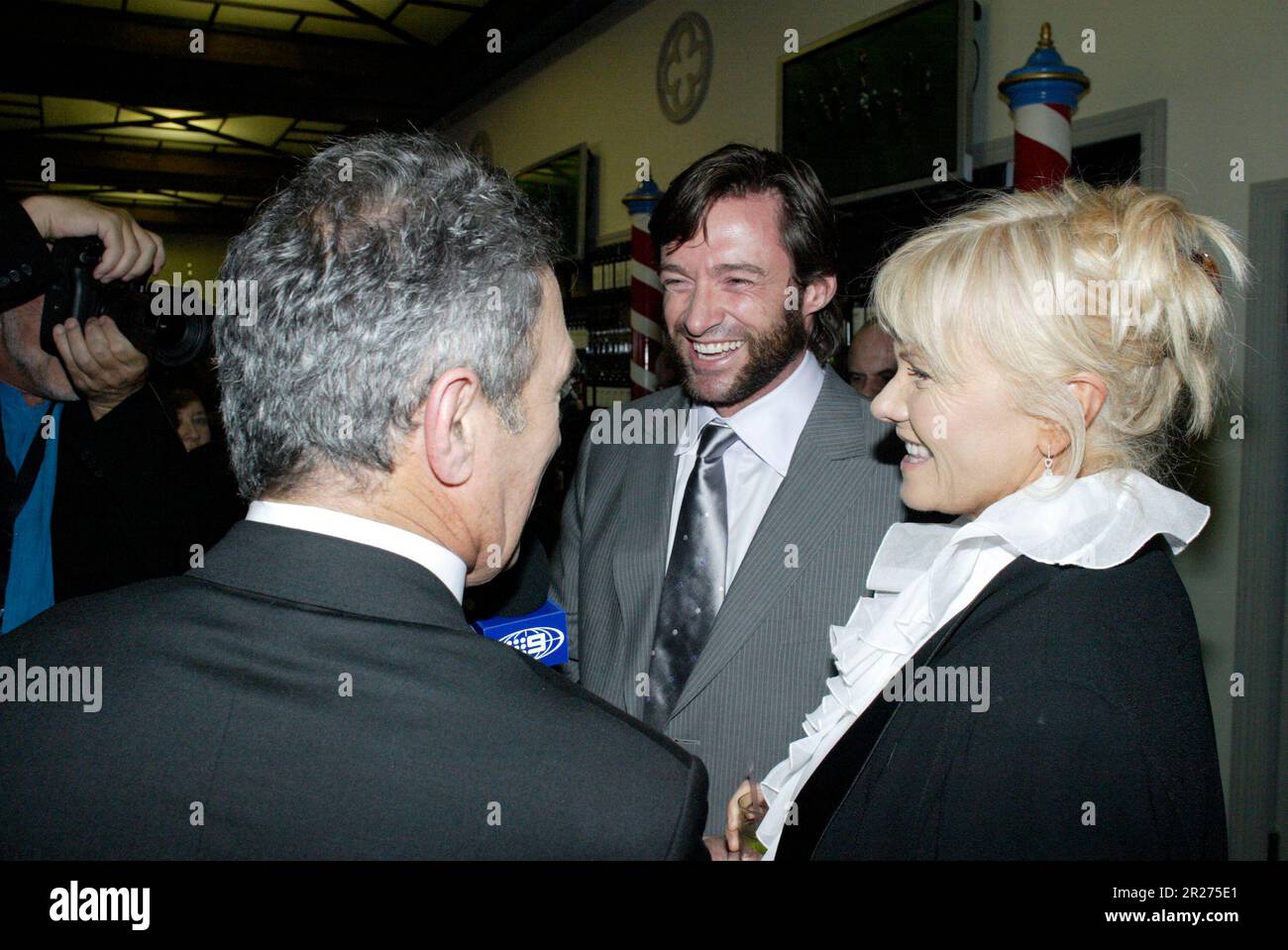 Hugh Jackman and Deborra Lee Furness speak with Australian television ...