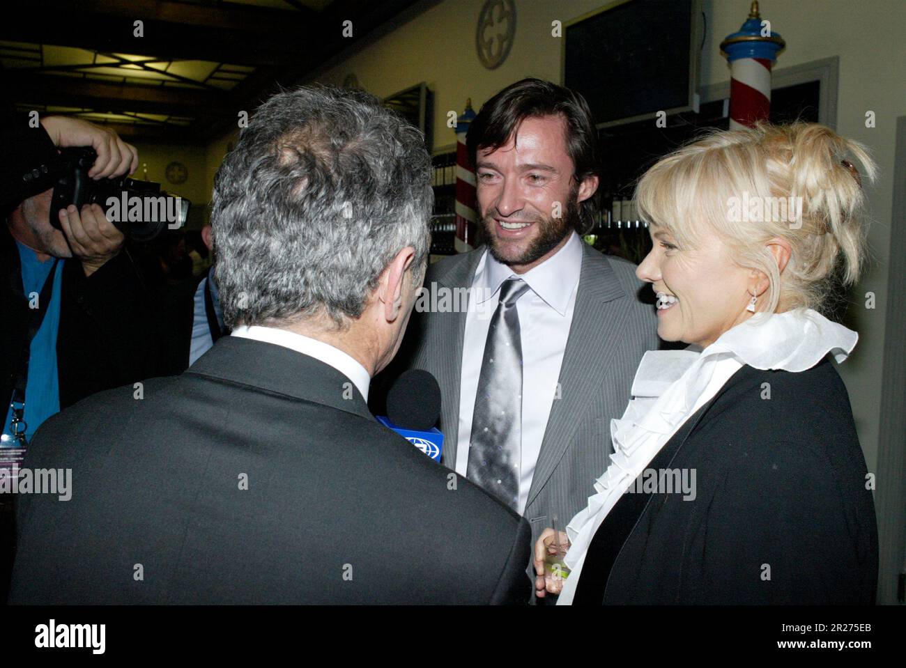 Hugh Jackman and Deborra Lee Furness speak with Australian television ...