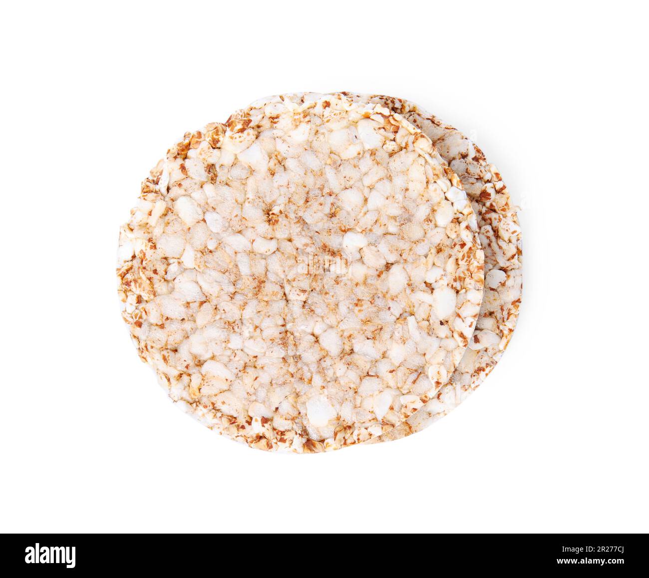 Crunchy rice cakes isolated on white, top view Stock Photo - Alamy