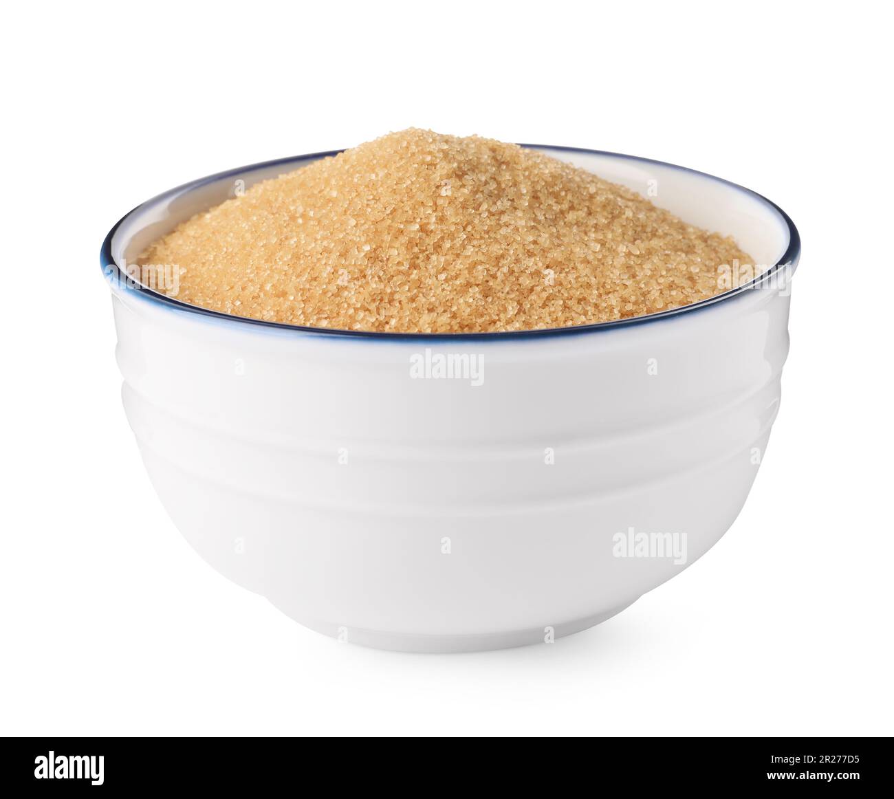 Bowl of granulated brown sugar isolated on white Stock Photo - Alamy