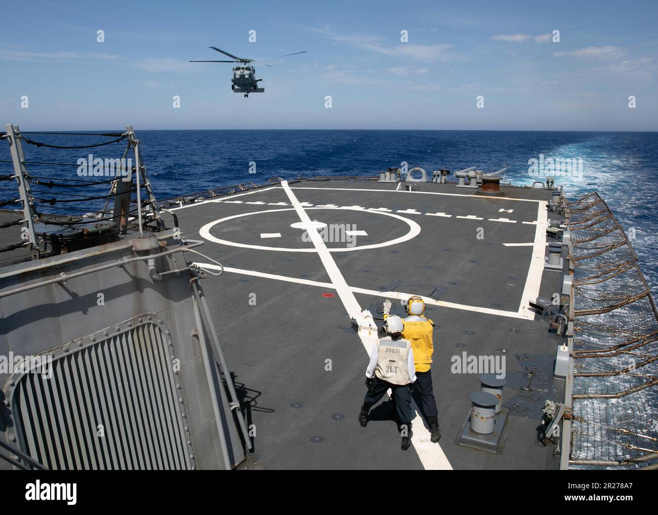 230503-N-DE439-1020 MEDITERRANEAN SEA (May 3, 2023) Sailors direct an ...