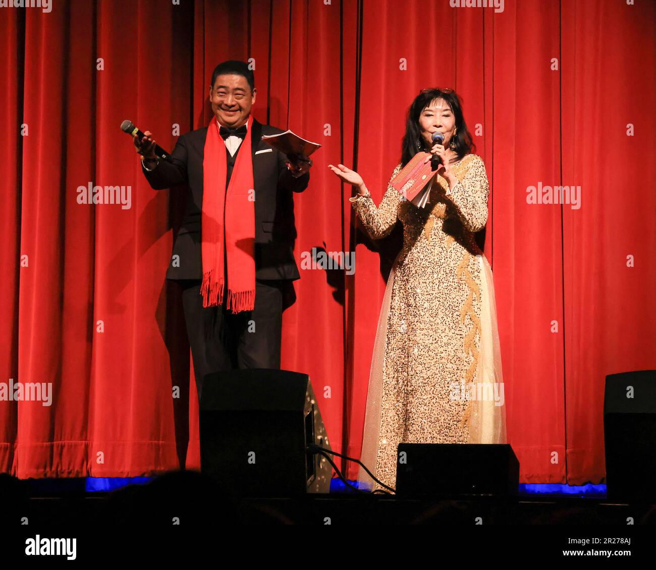 Laguna Woods, California, USA. 13th May, 2023. TV host Joey Zhou and ...