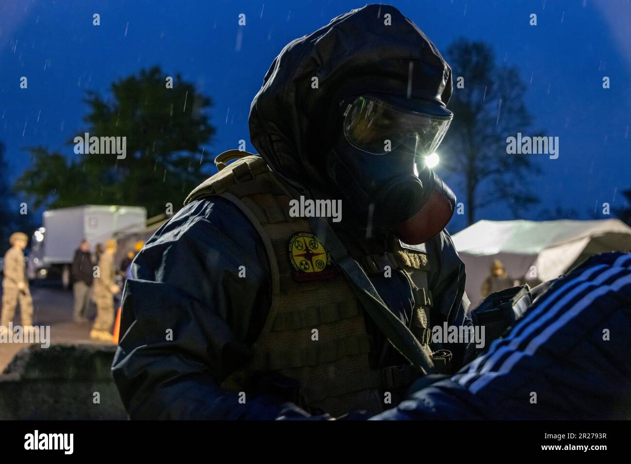 A U.S. Marines with the Chemical Biological Incident Response Force ...