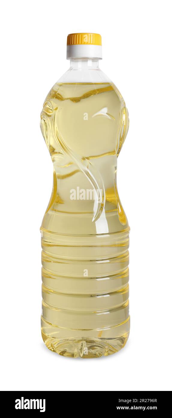 Bottle of cooking oil on white background Stock Photo - Alamy