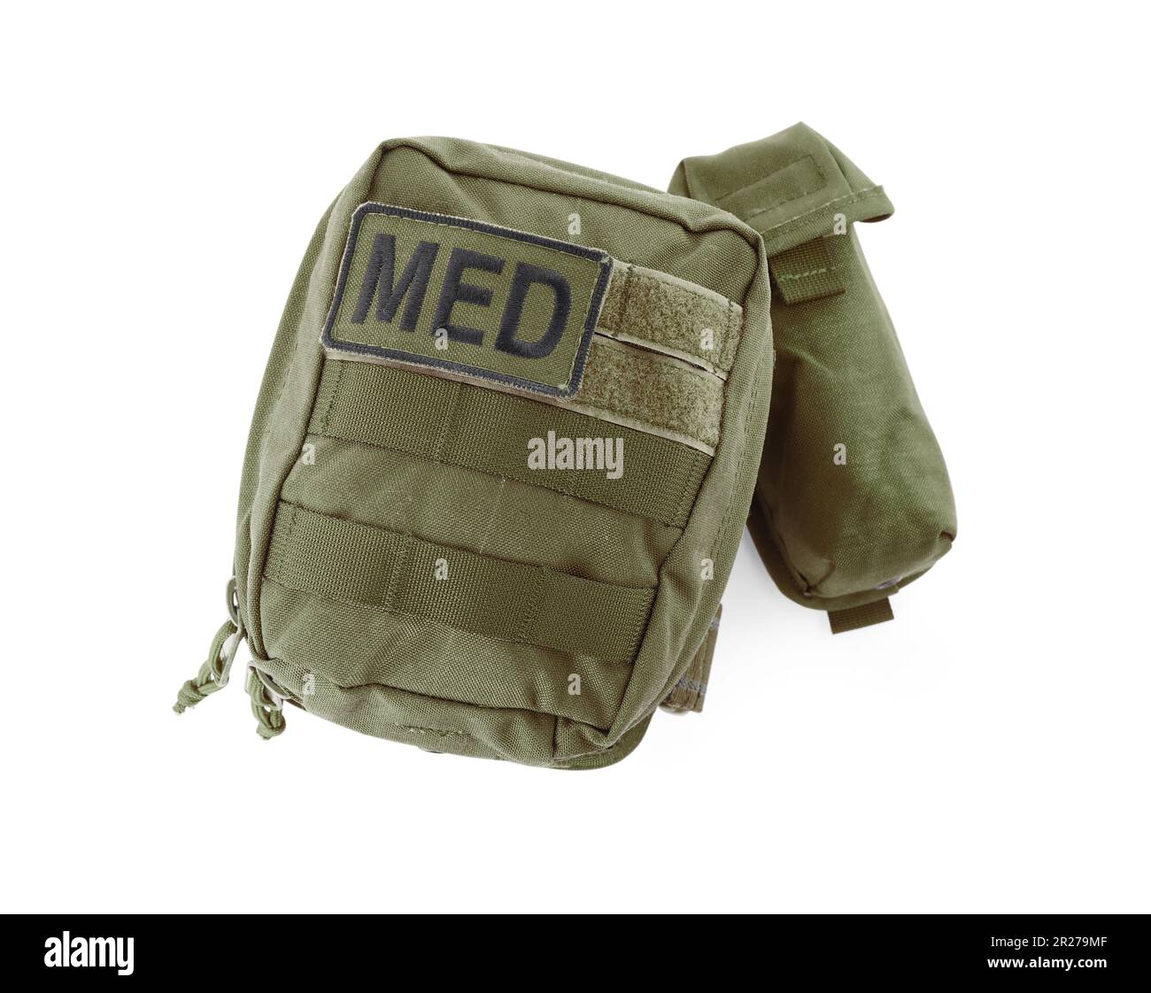 Military first aid kit on white background, top view Stock Photo - Alamy
