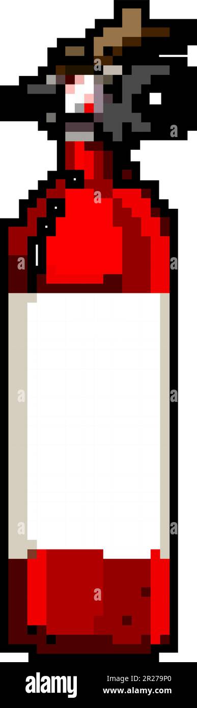 Danger Fire Extinguisher Game Pixel Art Vector Illustration Stock Vector Image And Art Alamy