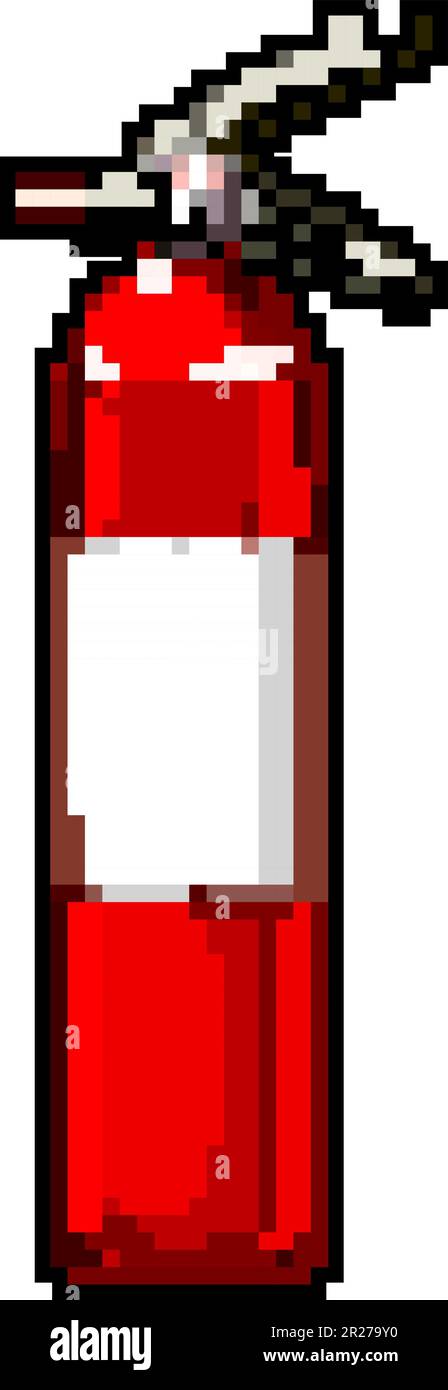 flame fire extinguisher game pixel art vector illustration Stock Vector ...