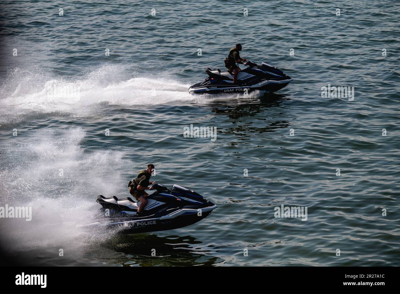 U.S. marine patrolmen assigned to the 6th Security Forces Squadron ...