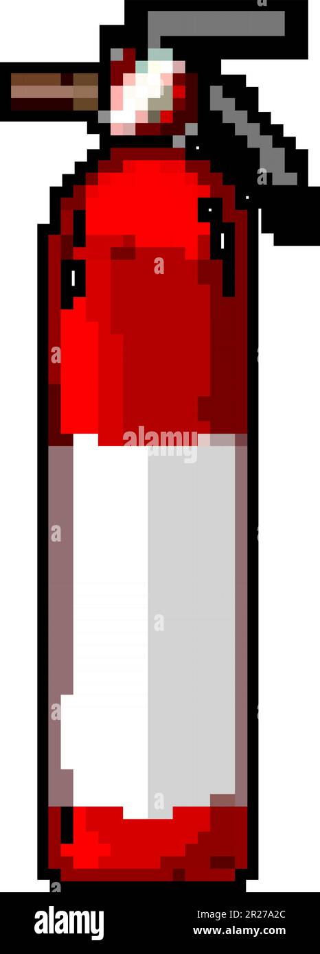 red fire extinguisher game pixel art vector illustration Stock Vector ...