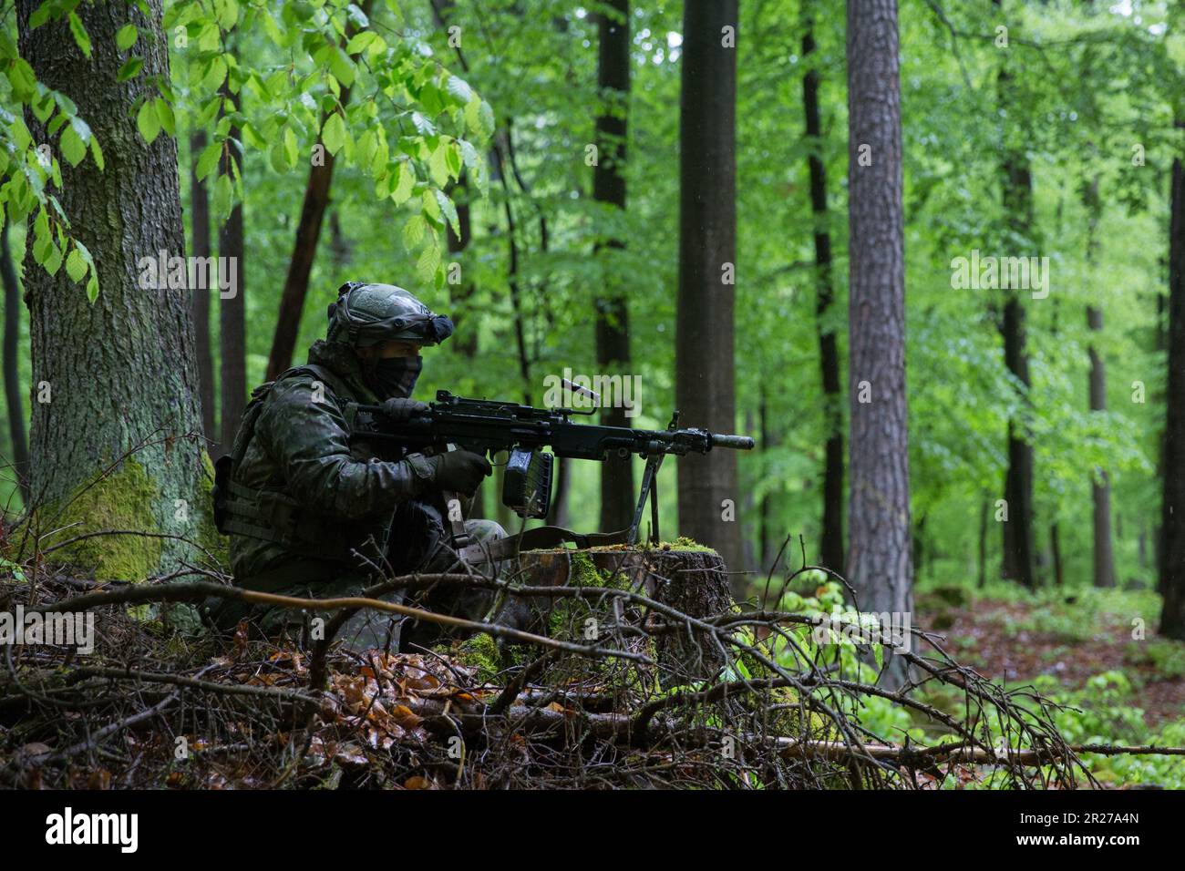 Slovak soldiers assigned to the Slovakian 22nd Mechanized Infantry ...