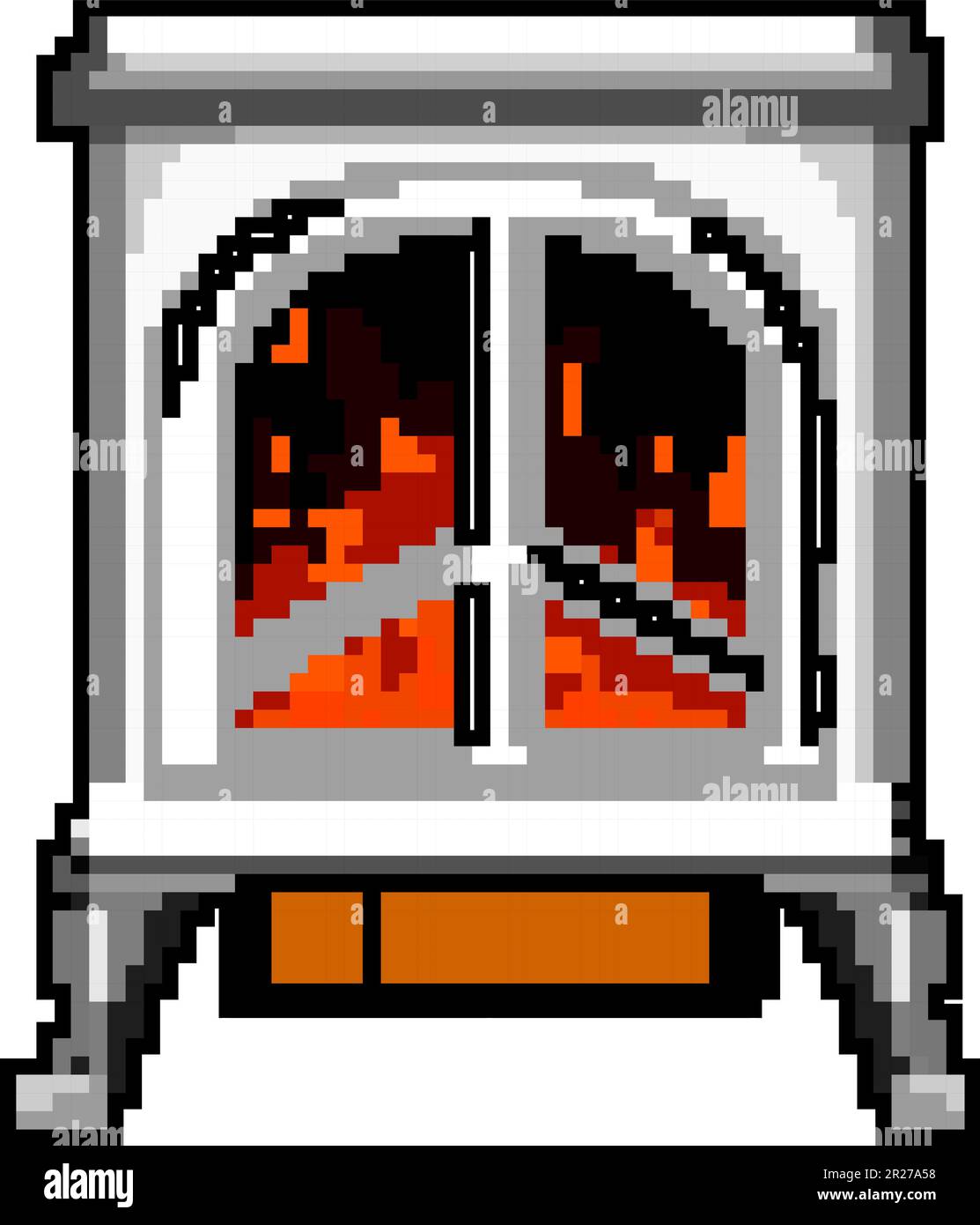 flame fireplace game pixel art vector illustration Stock Vector Image & Art - Alamy