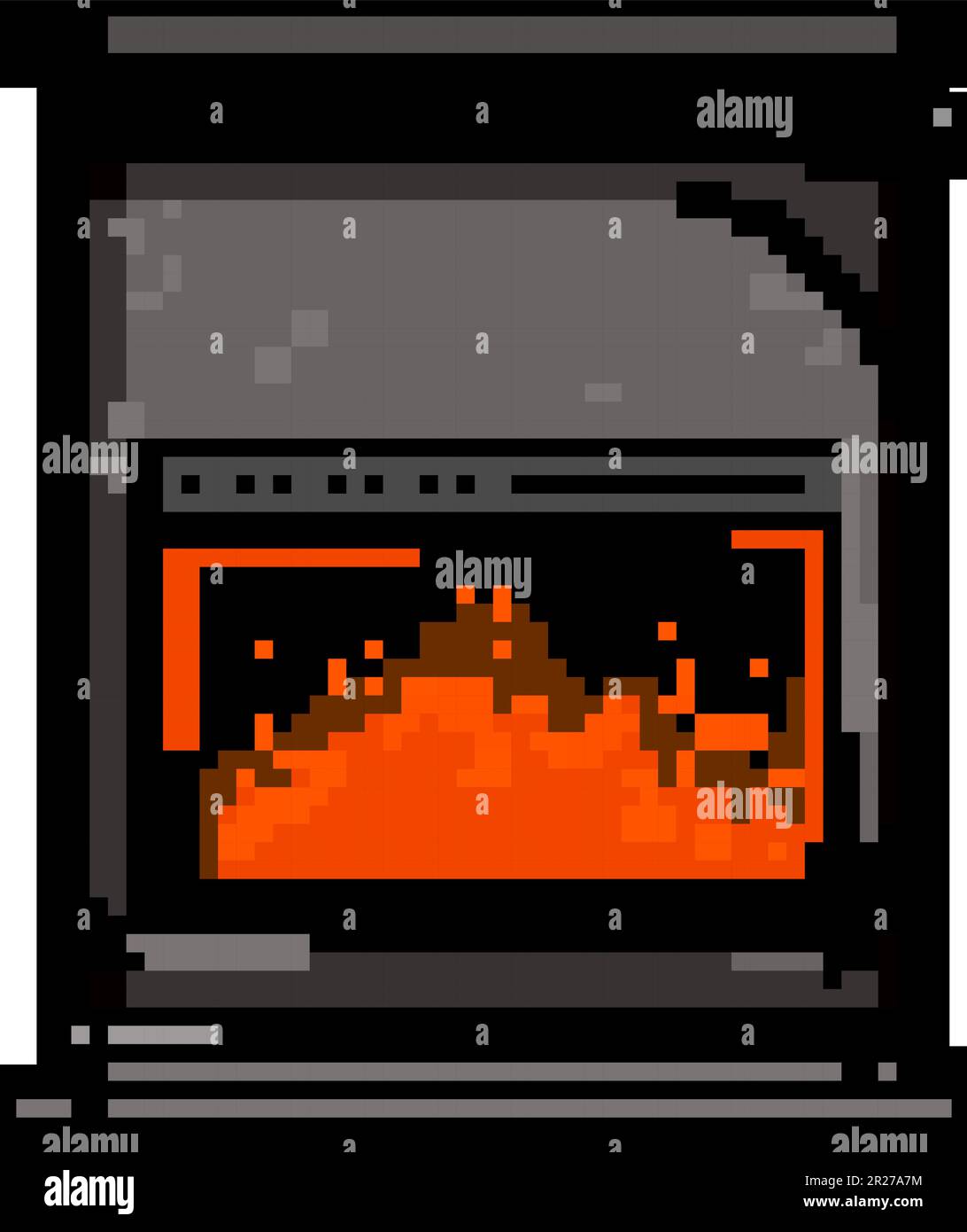 chimney fireplace game pixel art vector illustration Stock Vector Image & Art - Alamy