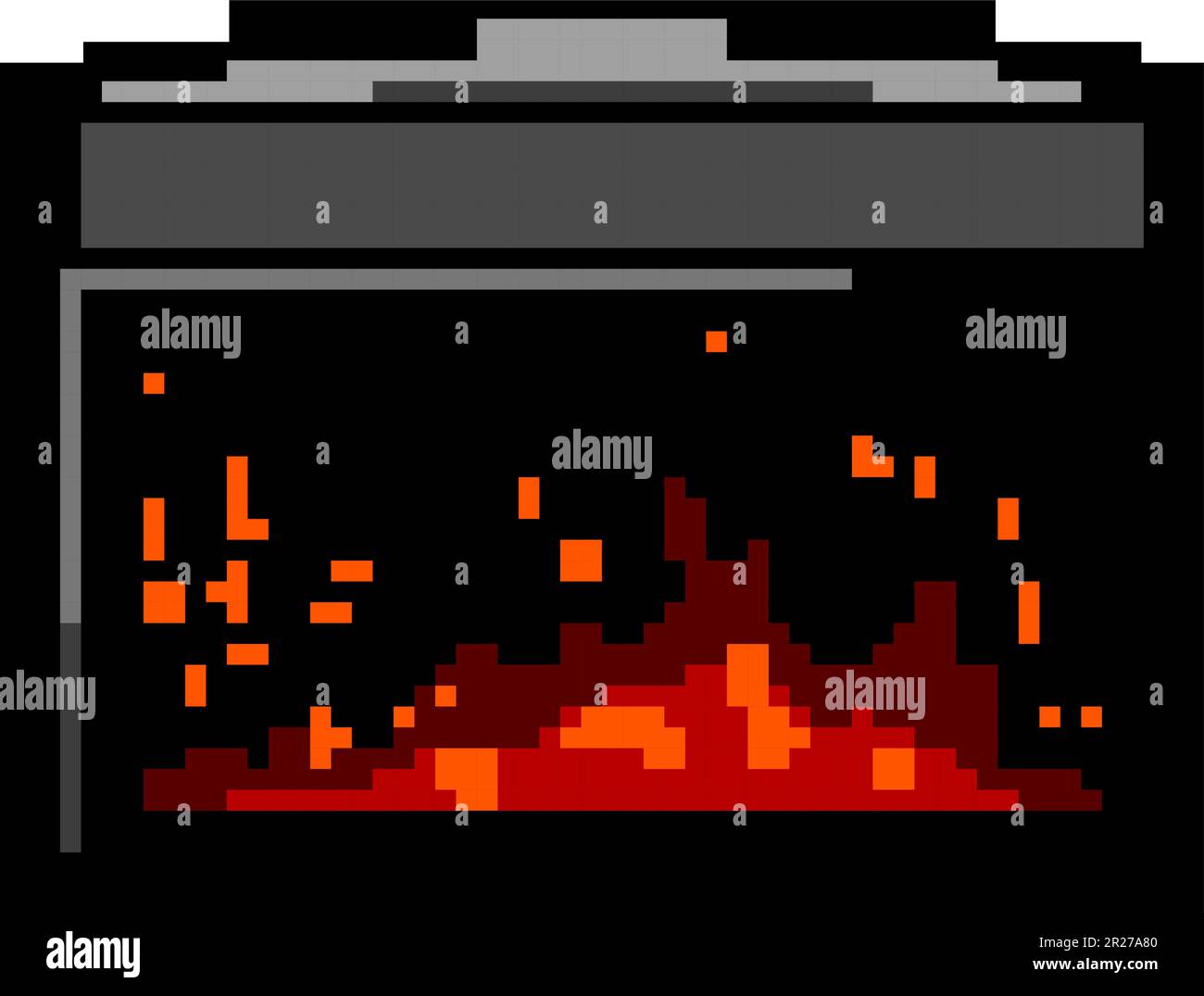 brick fireplace game pixel art vector illustration Stock Vector Image & Art - Alamy