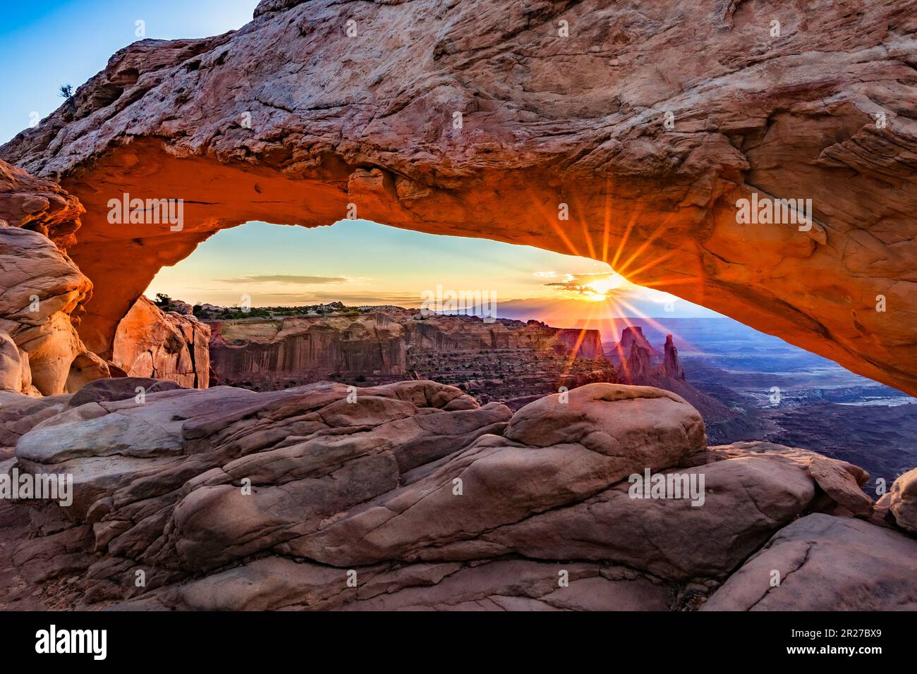 A representative arch of the place. The rays of the sun just before ...