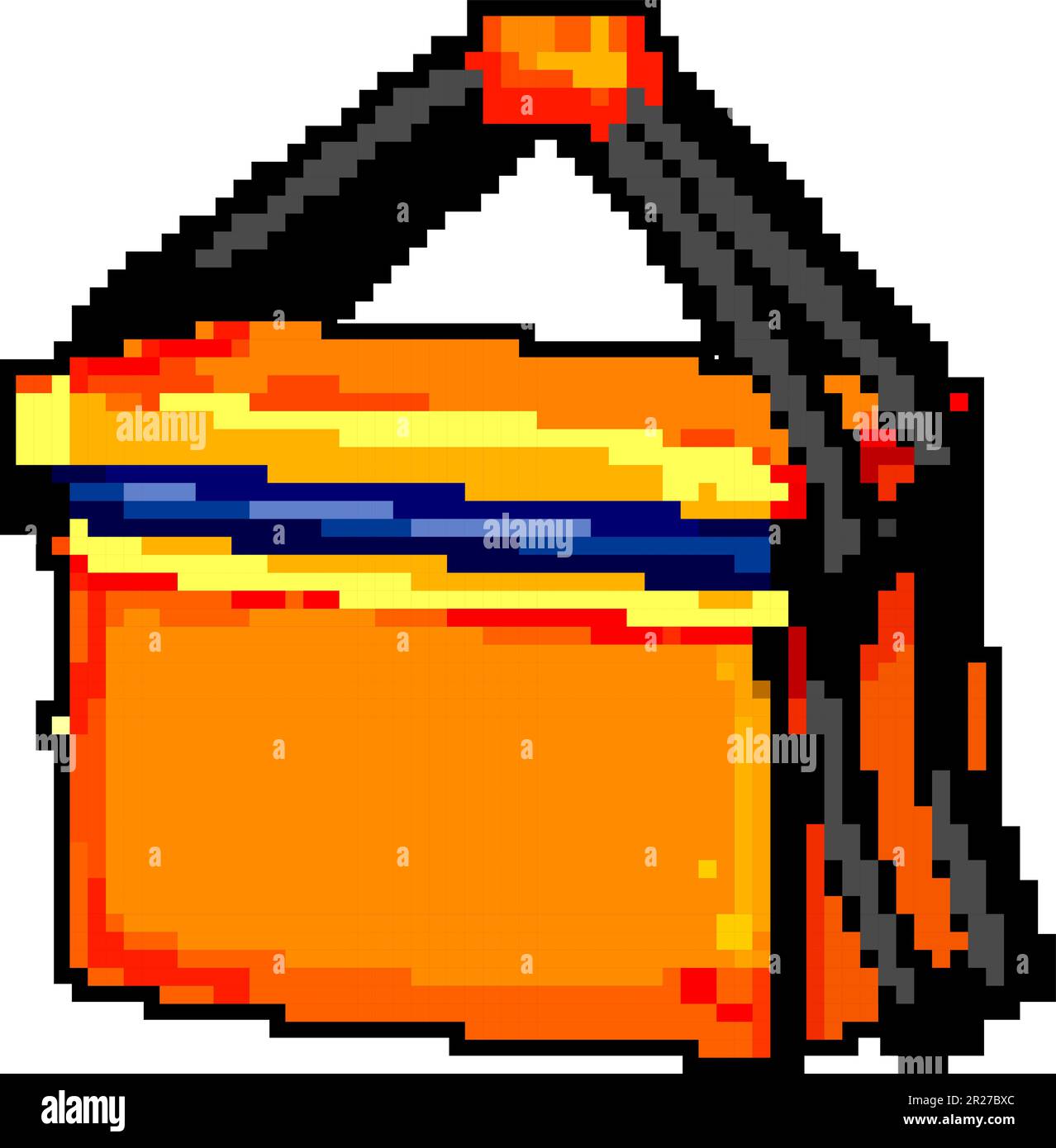 man food delivery bag game pixel art vector illustration Stock Vector ...