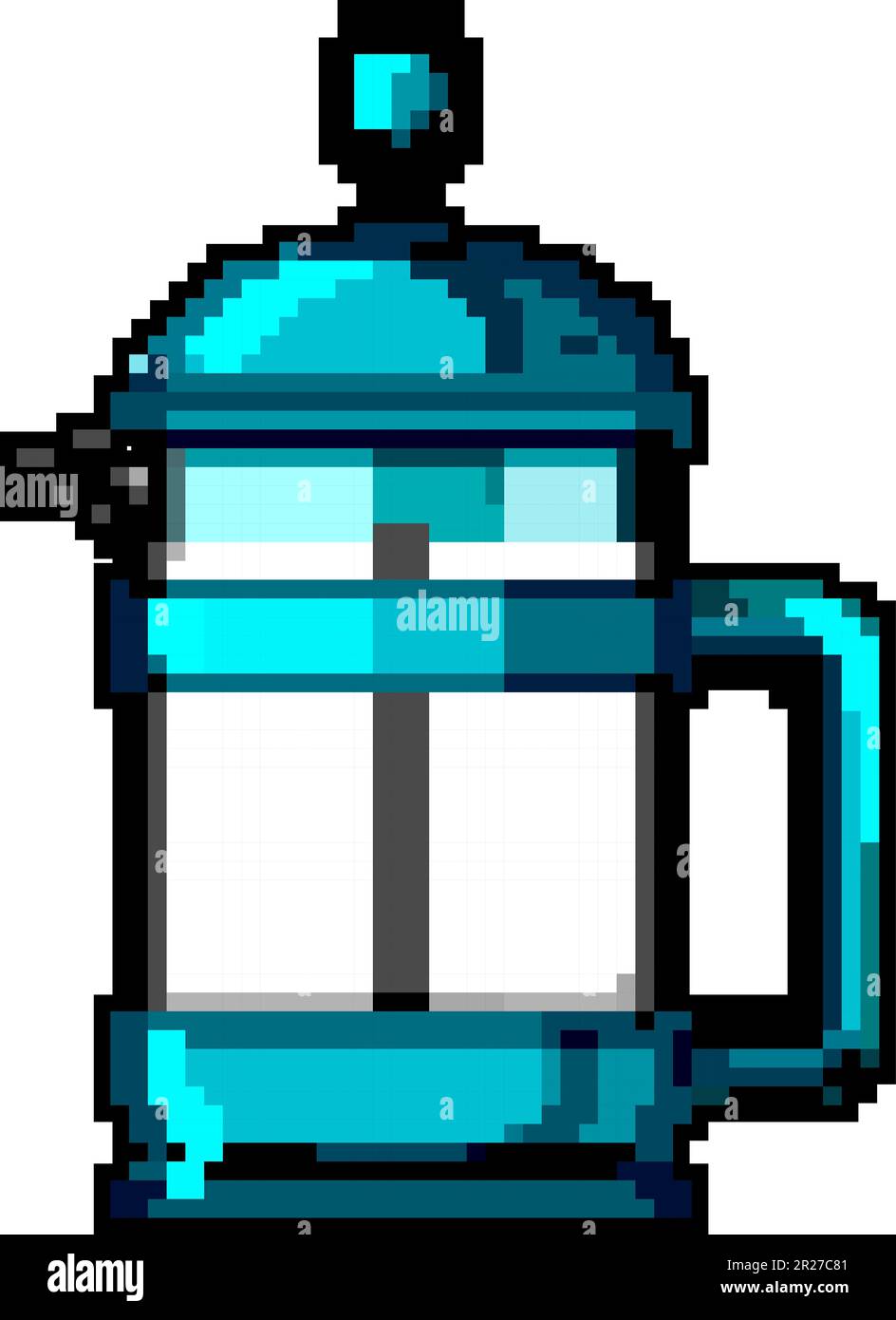 drink french press coffee game pixel art vector illustration Stock ...