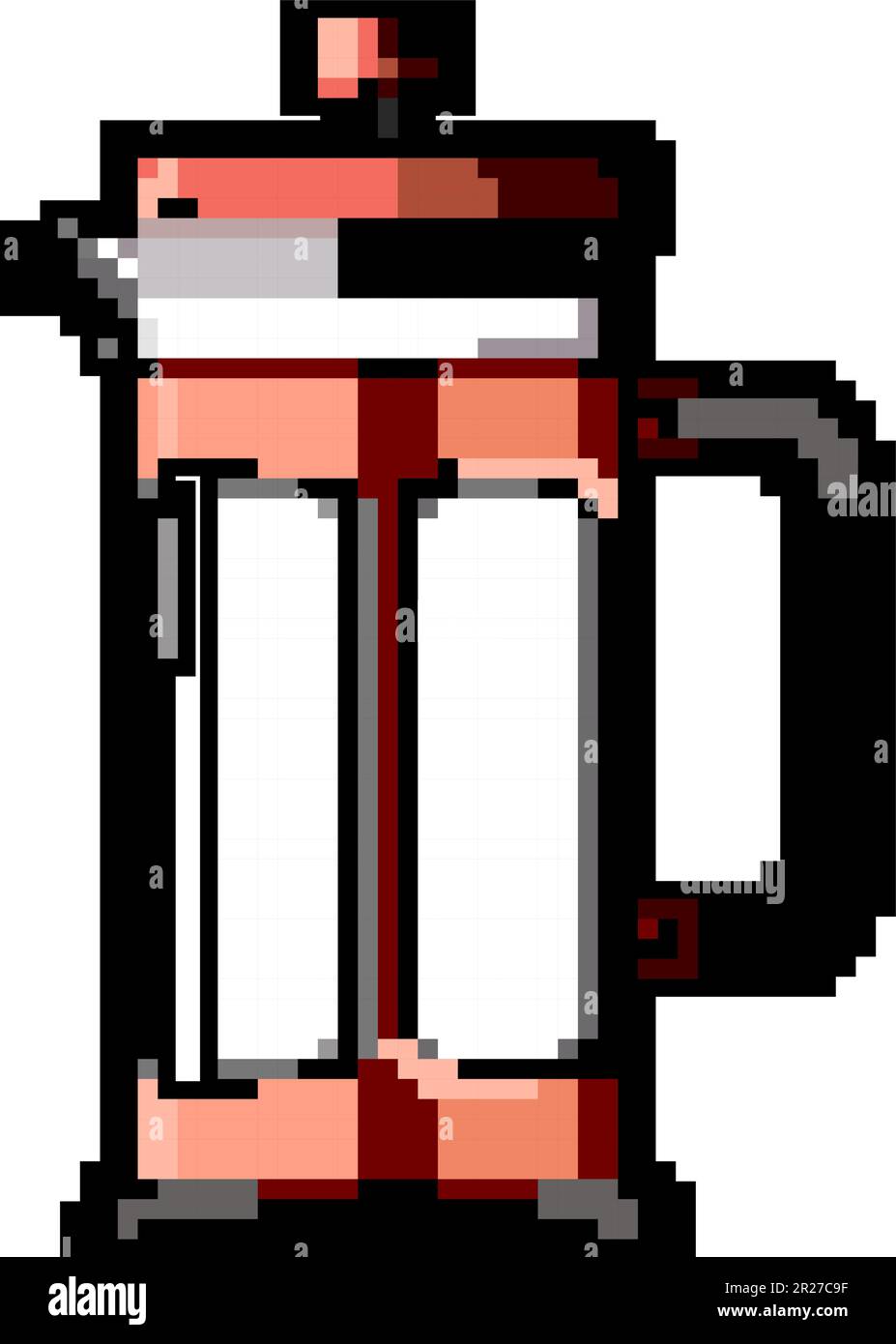 glass french press coffee game pixel art vector illustration Stock ...