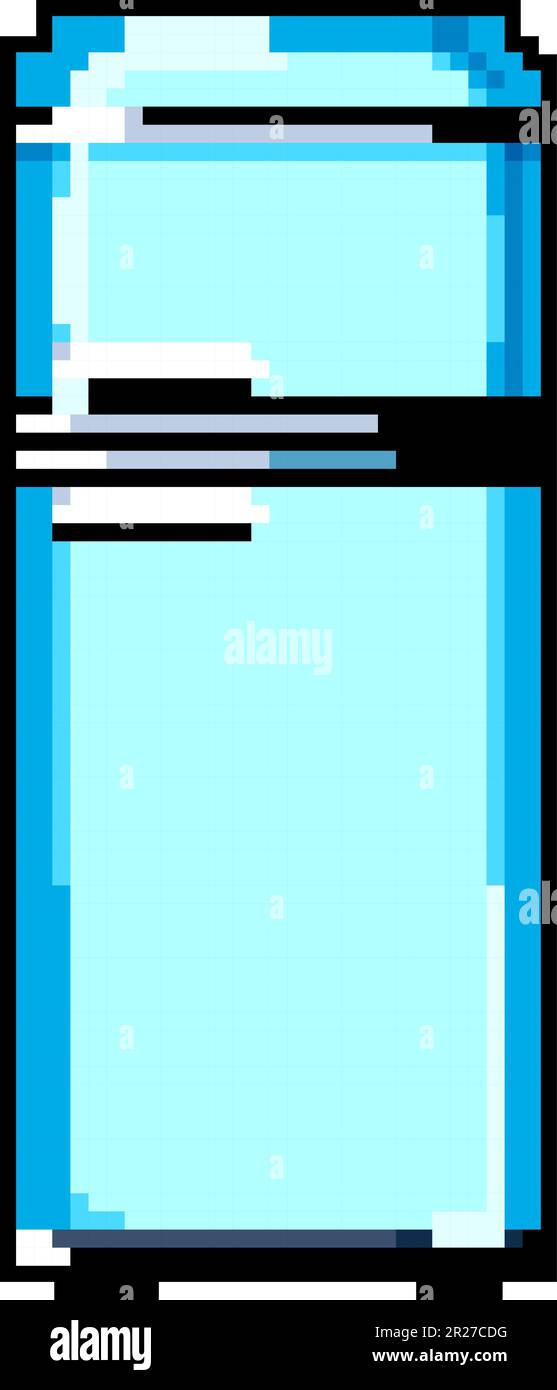 food fridge refrigerator game pixel art vector illustration Stock ...