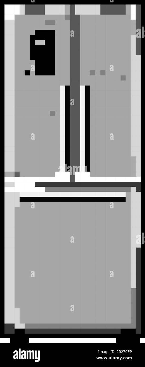 white fridge refrigerator game pixel art vector illustration Stock Vector Image & Art - Alamy