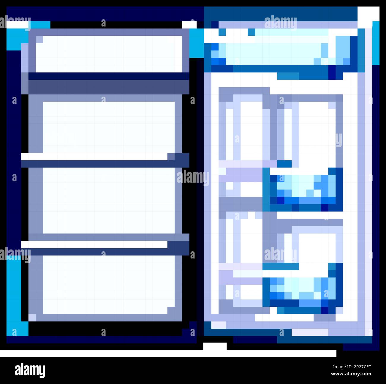 door fridge refrigerator game pixel art vector illustration Stock ...