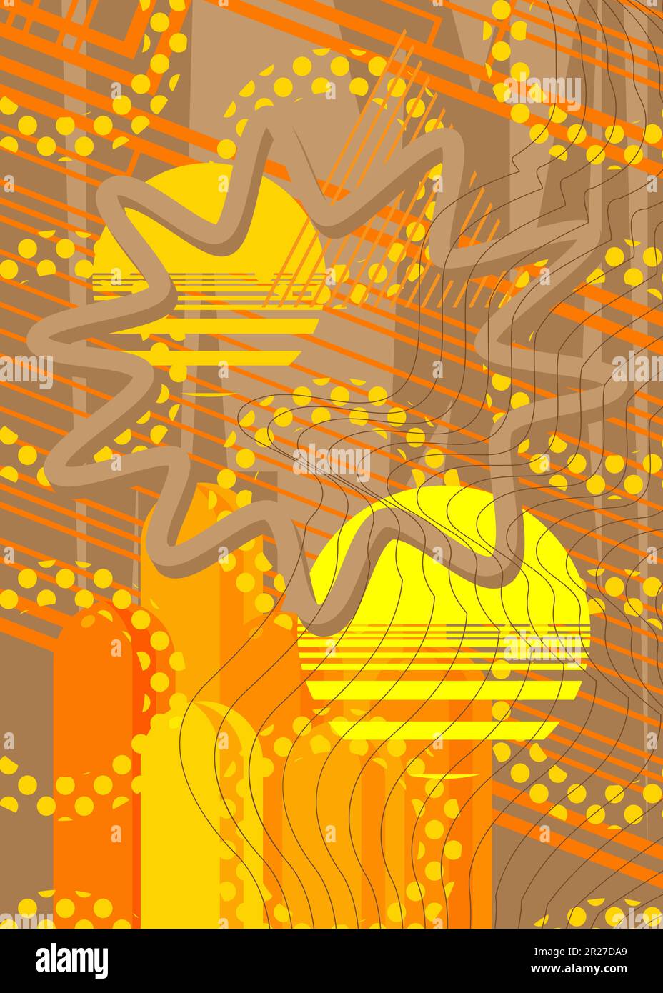 Abstract brown and yellow, golden old geometrical shapes background ...