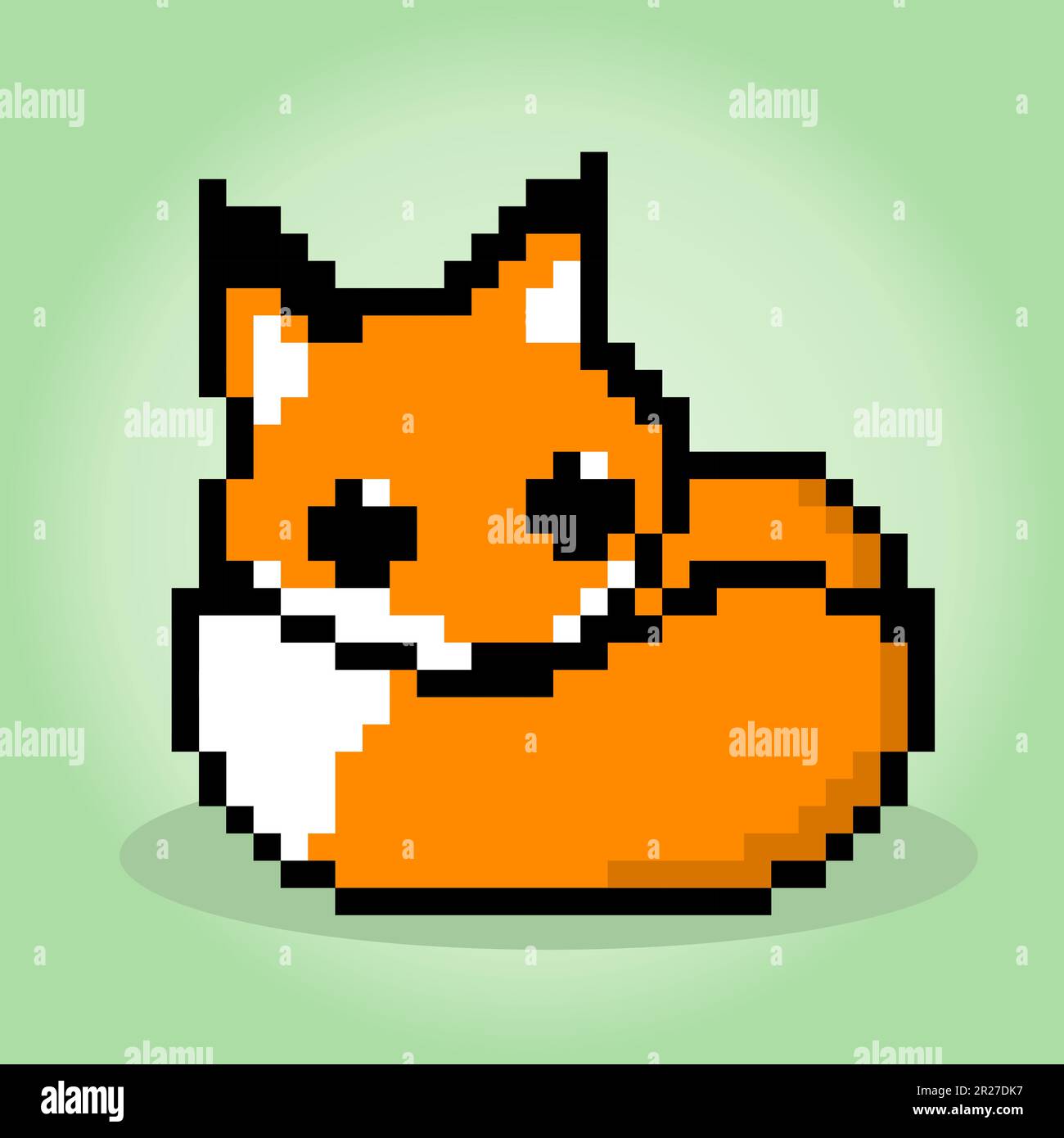 8-bit pixel of fox. Animal in Vector illustration for cross stitch and ...