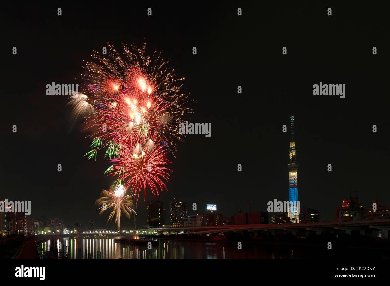 Tokyo Sky Tree and Sumida River Fireworks Festival Stock Photo - Alamy