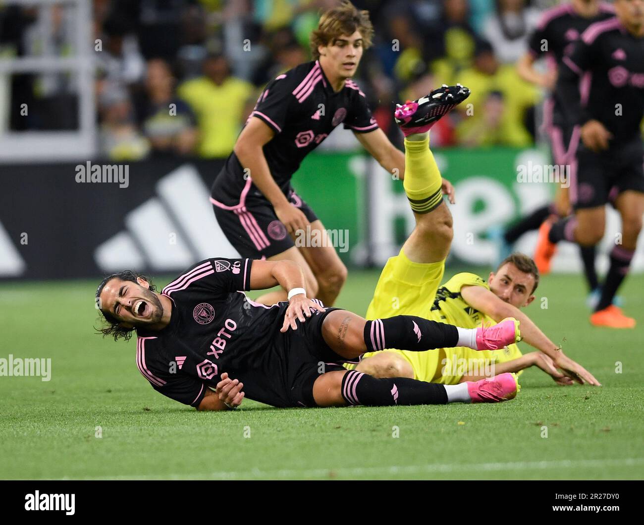 May 17, 2023: Nashville SC defender Jack Maher (5) takes down Inter ...