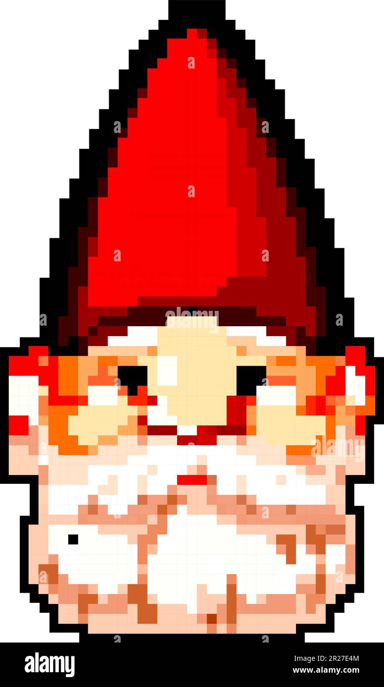 fantasy garden gnome game pixel art vector illustration Stock Vector ...