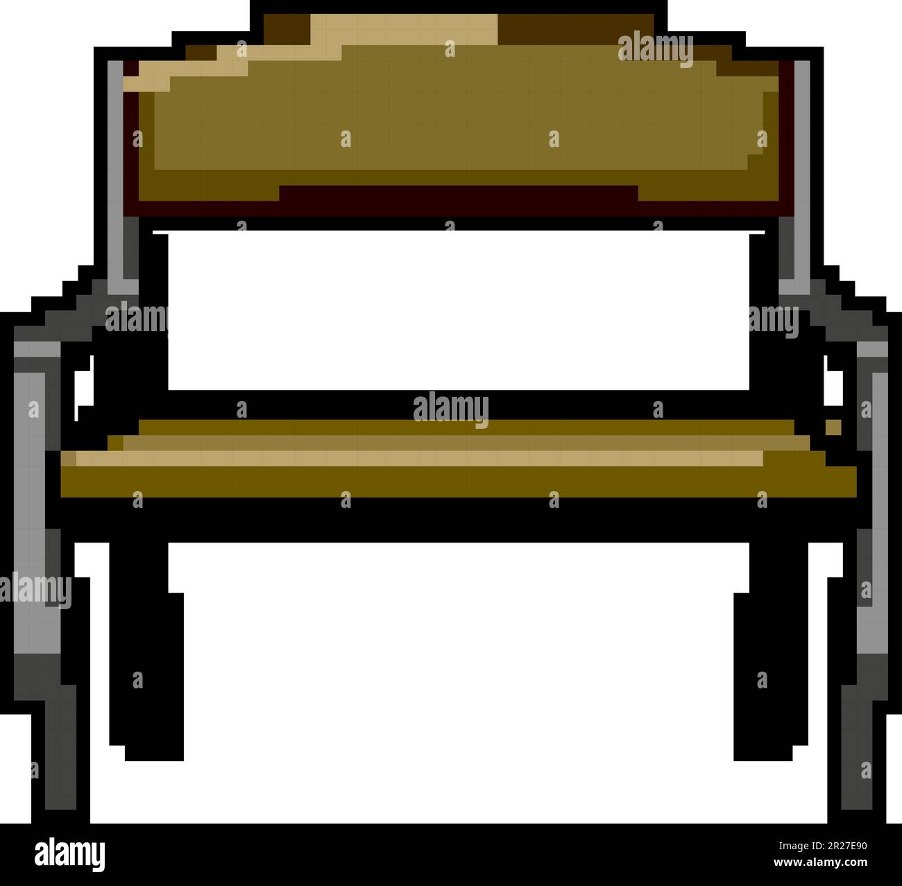 wood garden outdoor bench game pixel art vector illustration Stock ...